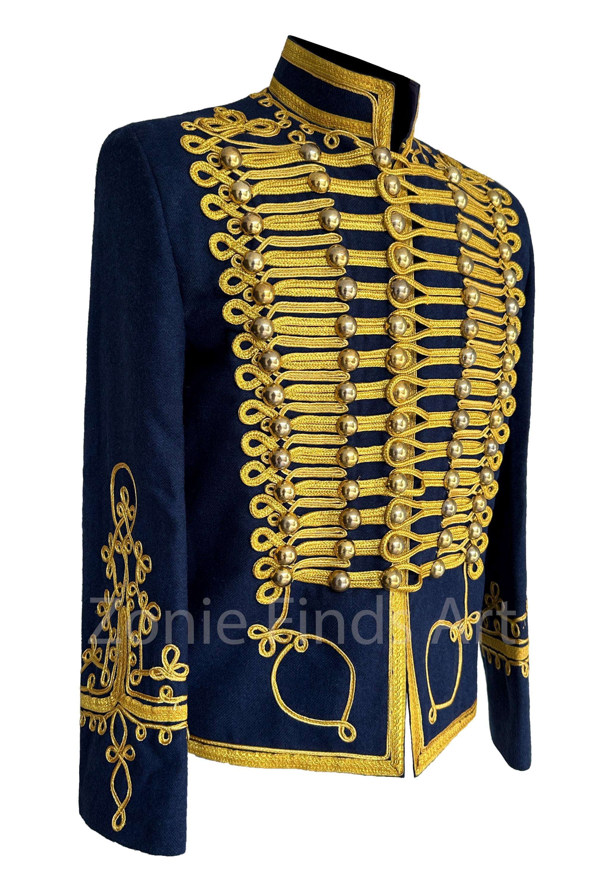 Men's Napoleonic Uniform Military Jacket Vintage Hussar Jacket Tunic ...