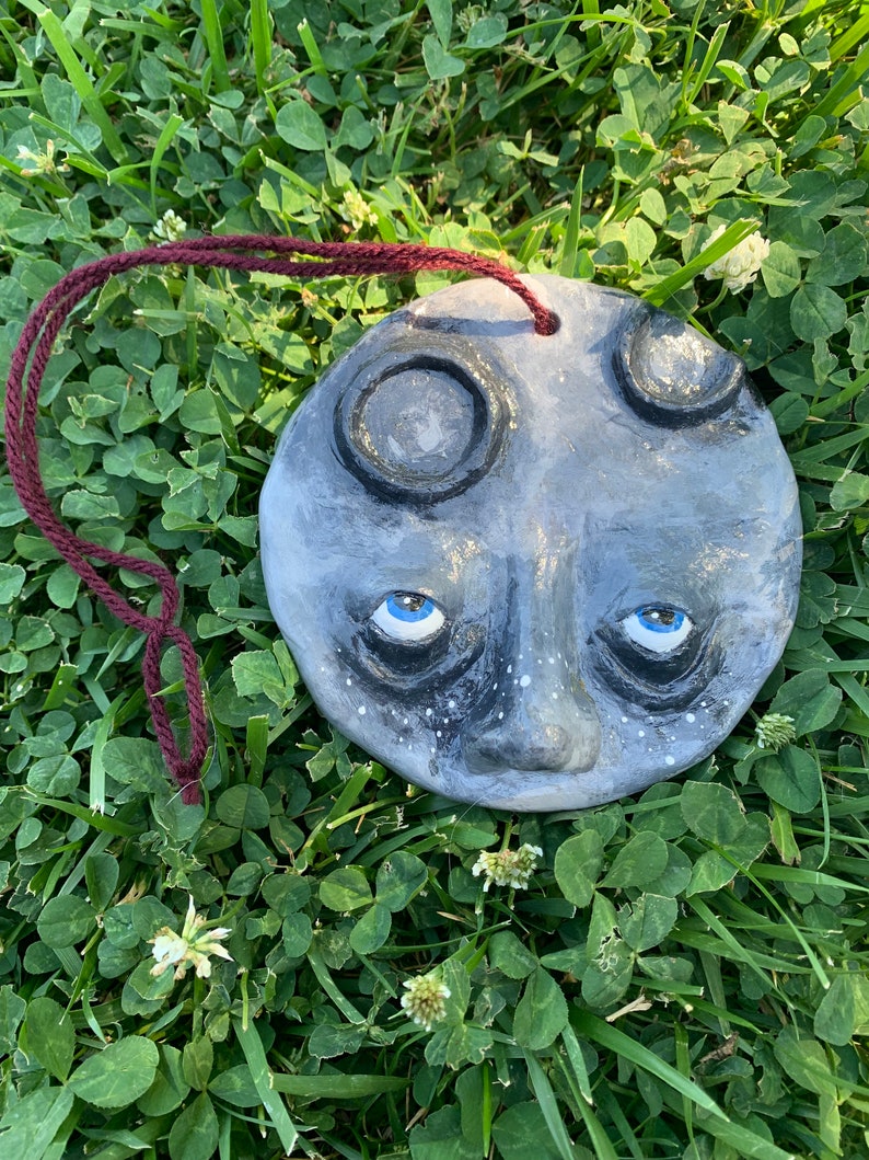Moody Clay Hanging Moon - Etsy