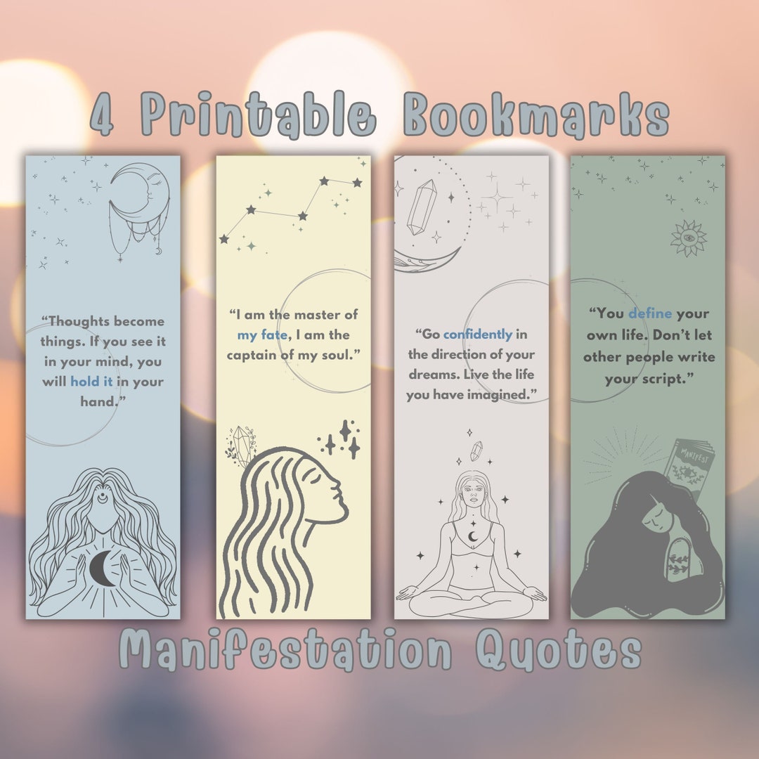 Bookmarks Bundle, Printable Bookmark, Positive Quote, Book Lovers Gifts ...