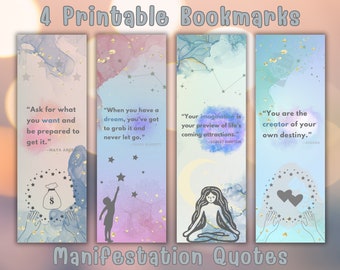 Bookmarks Bundle, Printable Bookmark, Positive Quote, Book Lovers Gifts ...
