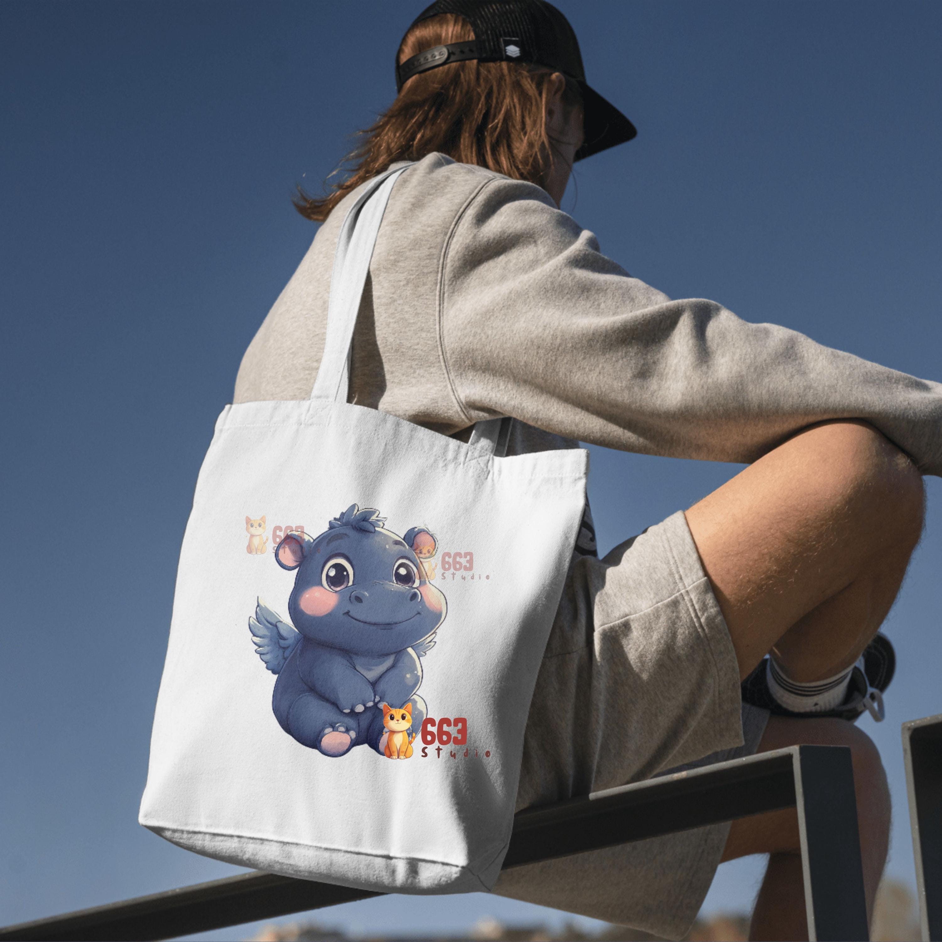 Moo Deng Little Angel Hippo With Wings PNG Cute Baby Hippo Clipart ...