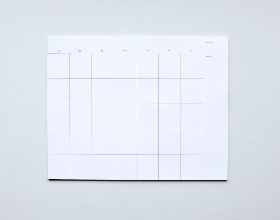 Large Monthly Planner Notepad Big Calendar Notepad Undated Calendar ...