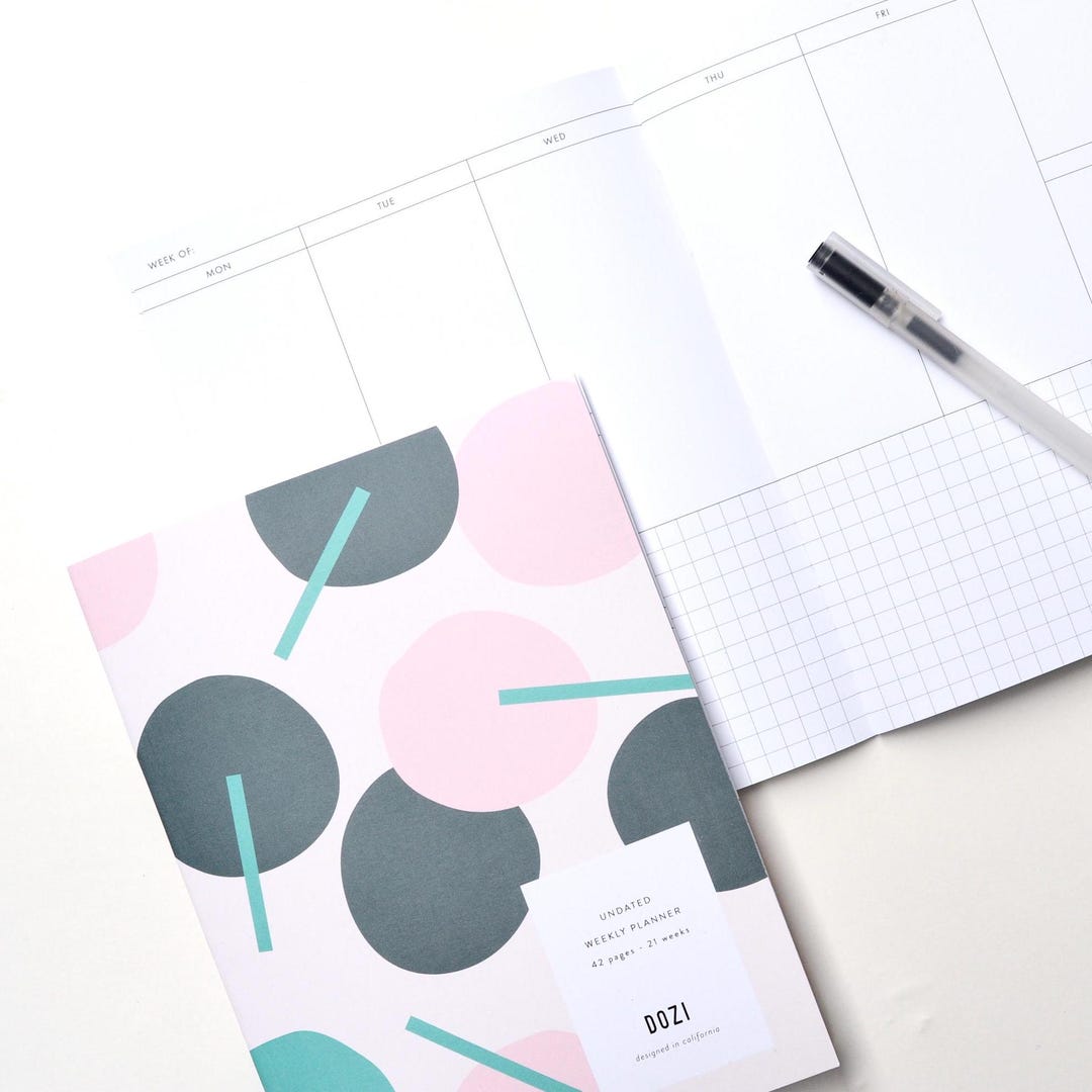 Easy Weekly Planner SUMMER BERRY Undated Weekly Calendar Habit Tracker ...