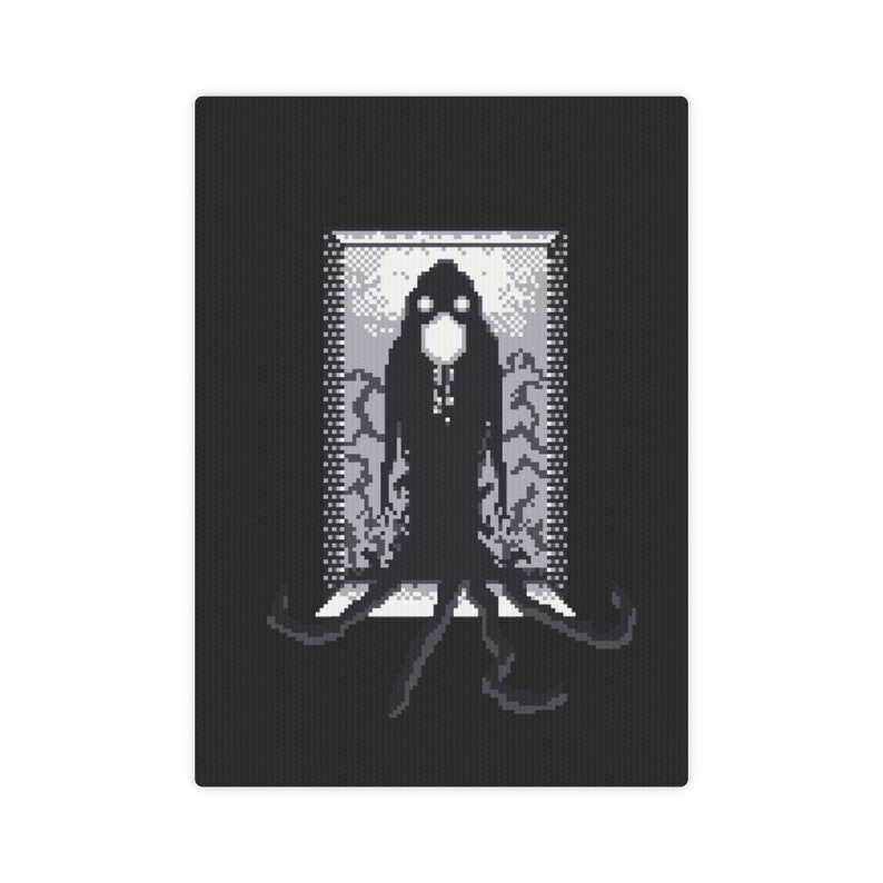 Lovecraftian Shadow Figure Pixel Art Canvas Tile - Eldritch Horror ...