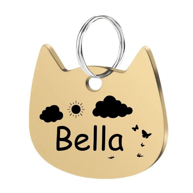 Custom Cat ID Tag | Personalized Engraved Stainless Steel Cat Name Tag ...