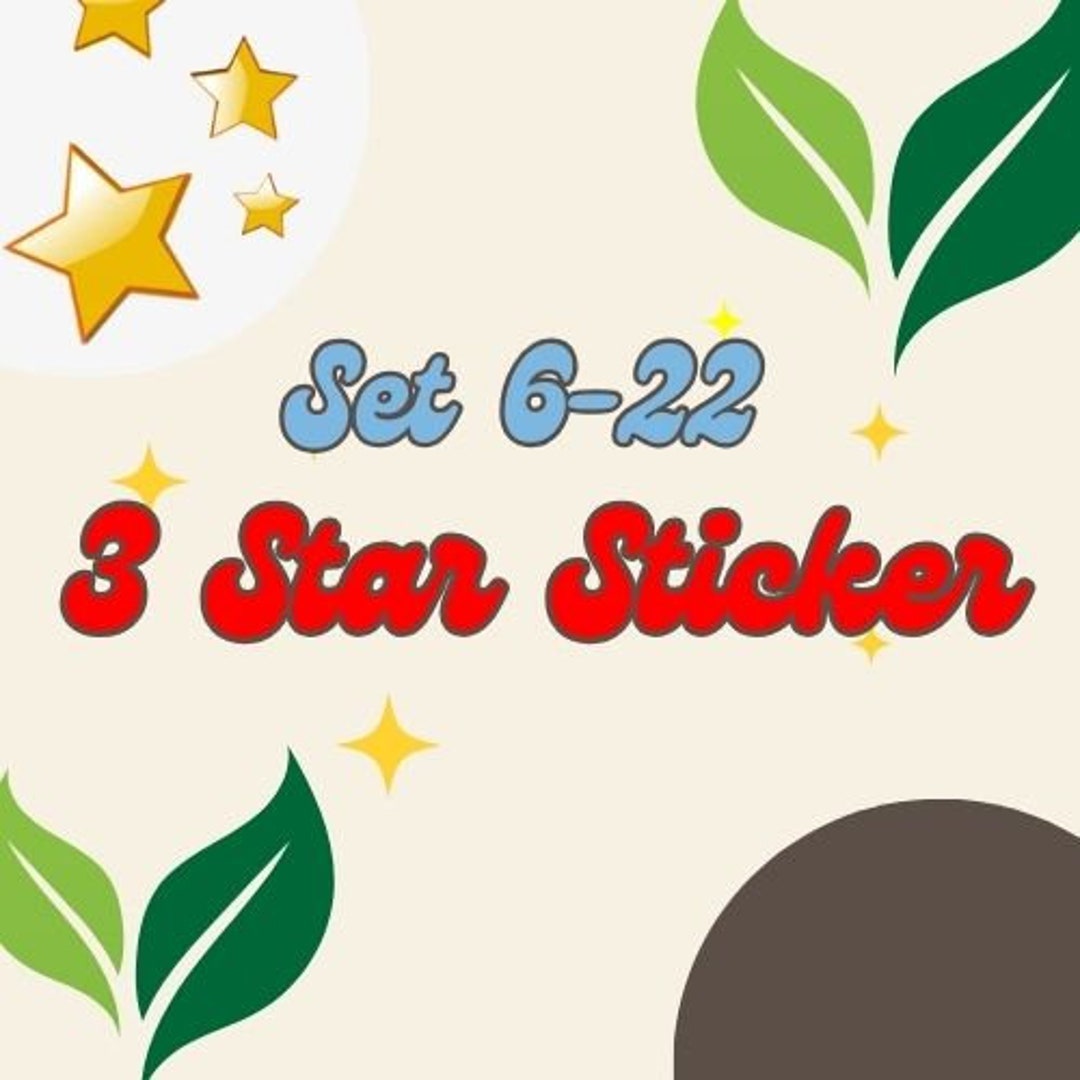 3 Star Sticker Set 6-22 MONOPOLY STICKER - Etsy