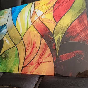 Abstract Colorful Glass Wall Art - Vibrant Tempered Glass Decor ...