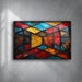 Abstract Geometric Stained Glass Wall Art: Tempered Glass Decor - Etsy
