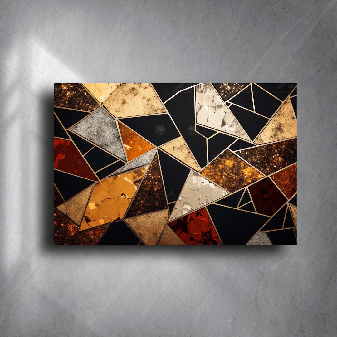 Geometric Glass Wall Art: Modern Abstract Design, Tempered Glass - Etsy