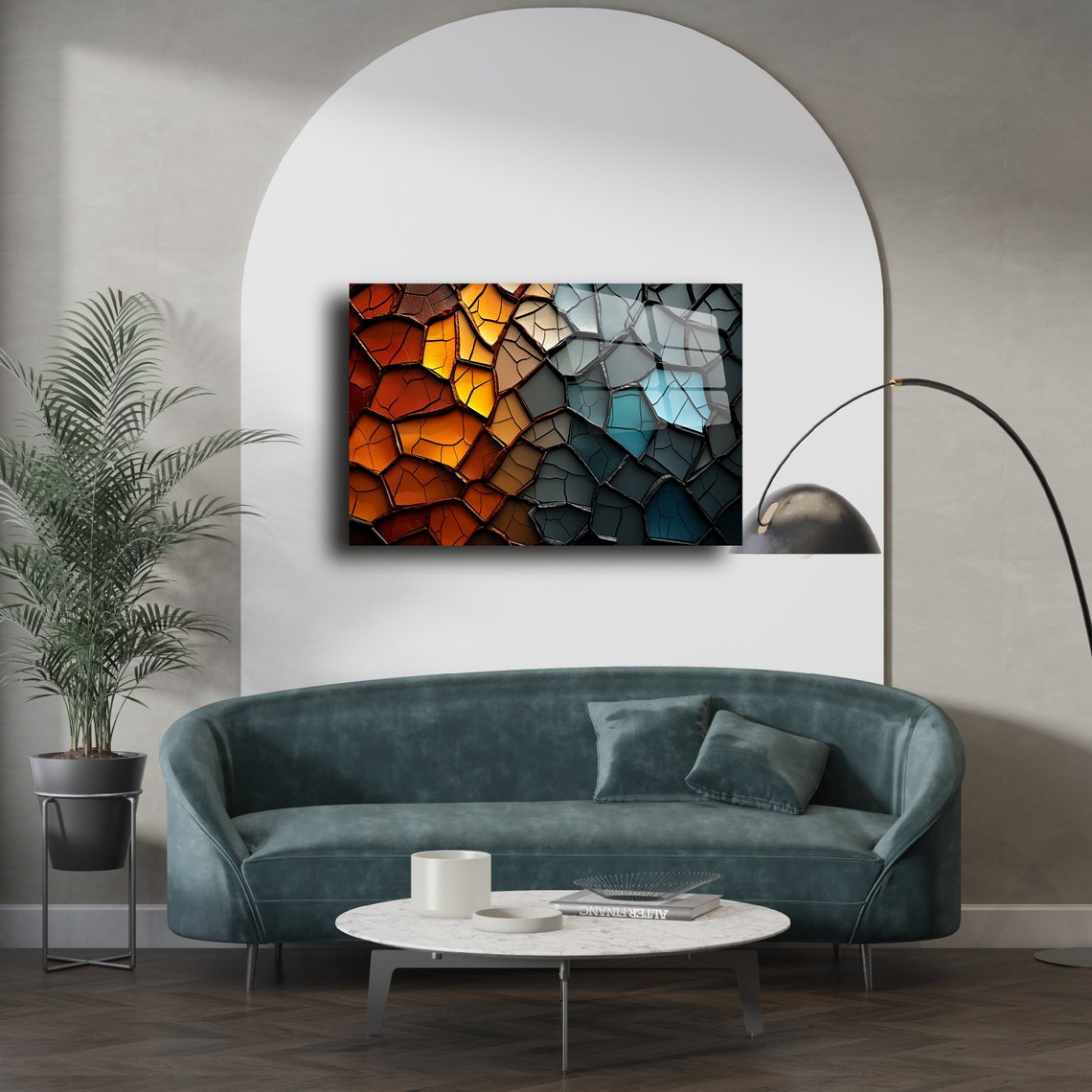 Mosaic Glass Wall Art: Tempered Stain Design, UV Print - Etsy