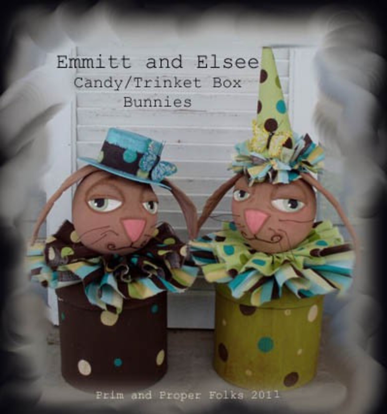 Emmitt and Elsee Bunny Candy/trinket Box Easter Basket Mailed Pattern ...