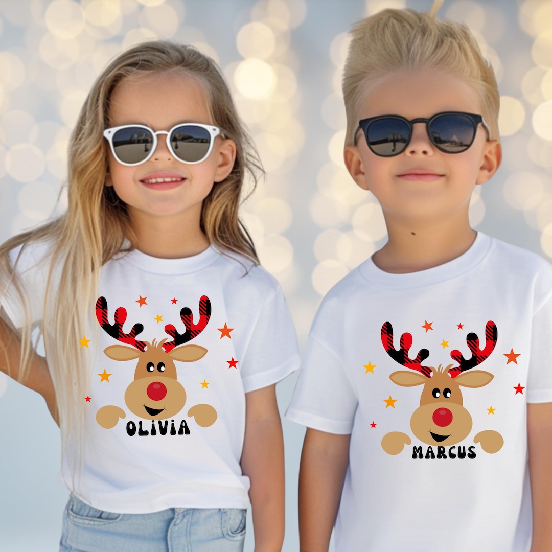 Custom Reindeer Shirt, Personalized Christmas T- Shirt, Reindeer With ...