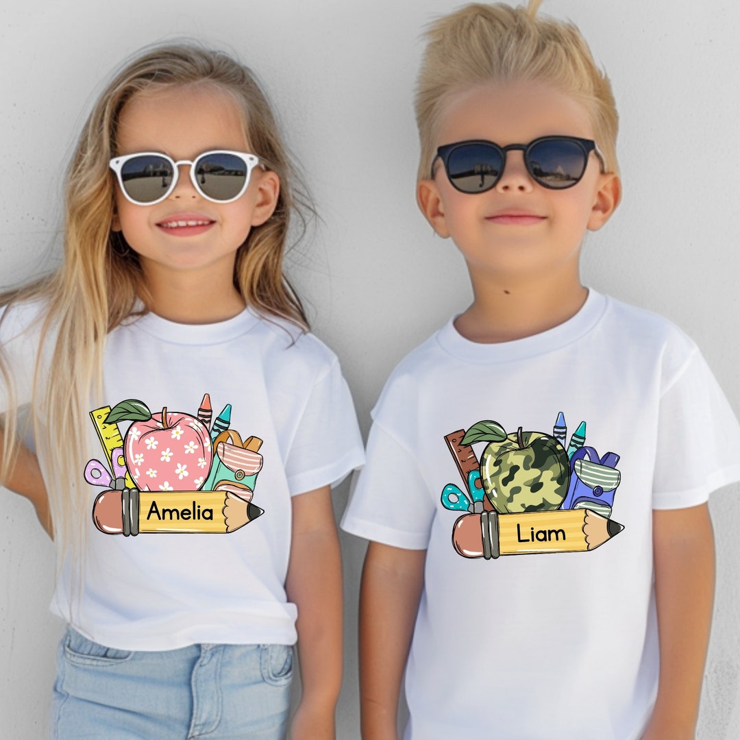 Personalized School Shirt, Custom Kindergarten Shirt, Kids Name Shirt ...