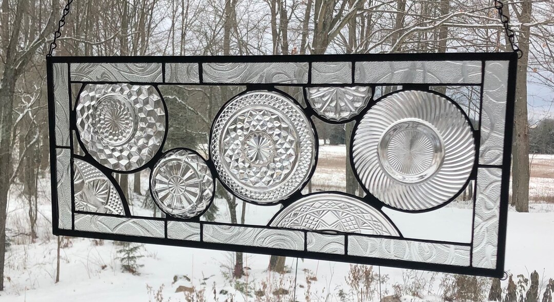 All Clear Collage Plate Window Panel Transom - Etsy