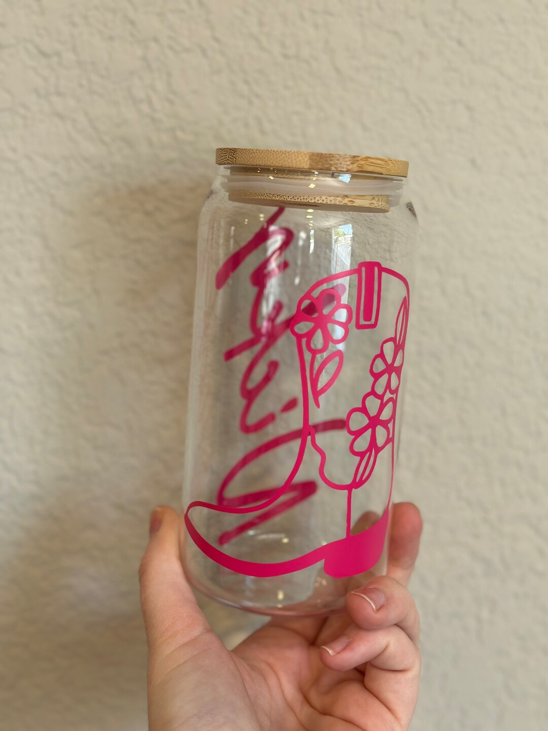 Cowgirl, Cowgirl Boot Cup, Glass Cup, Name Cup, Personalized Cup ...