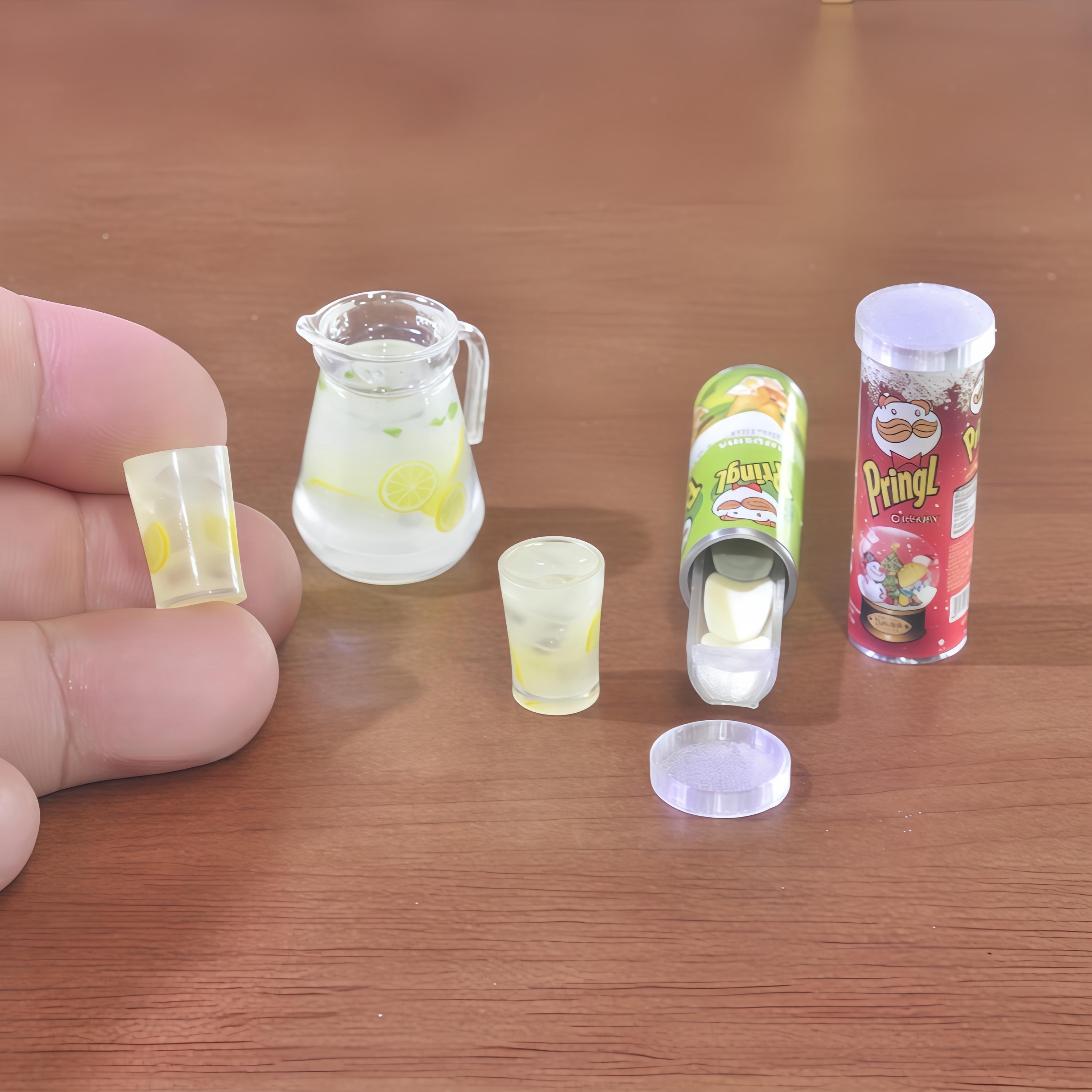 1:6 Scale Miniature Lemonade Pitcher Set - 5 Piece Dollhouse Decor With ...