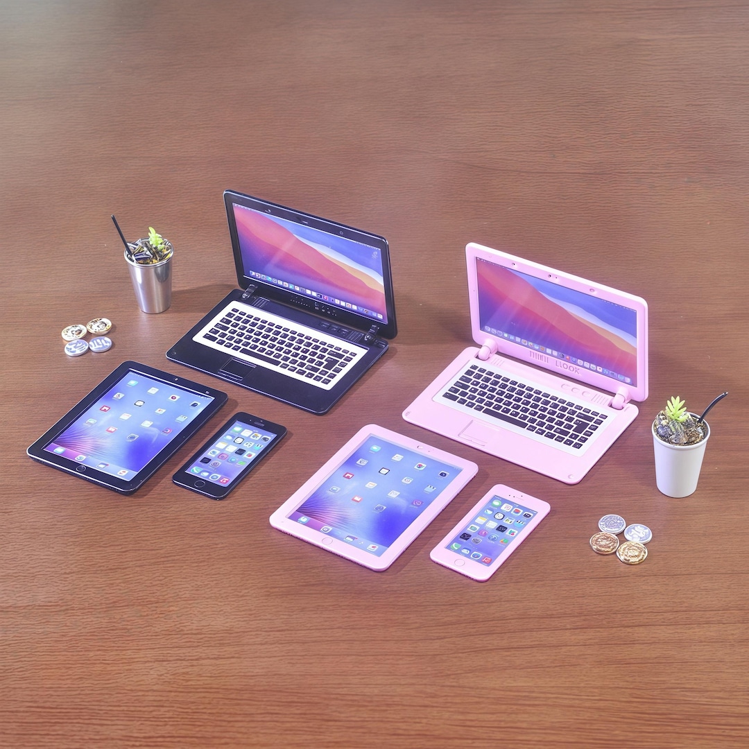 8pcs 1:6 Scale Mini Digital Devices Set – Metal Smartphone,tablet ...