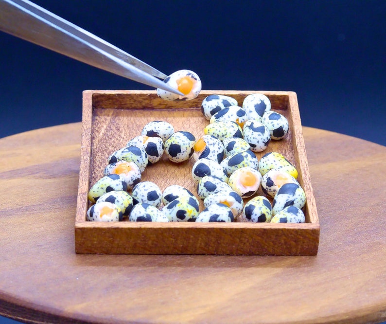 1:12 Scale Realistic Miniature Quail Eggs - Dollhouse Food | Fake Food ...