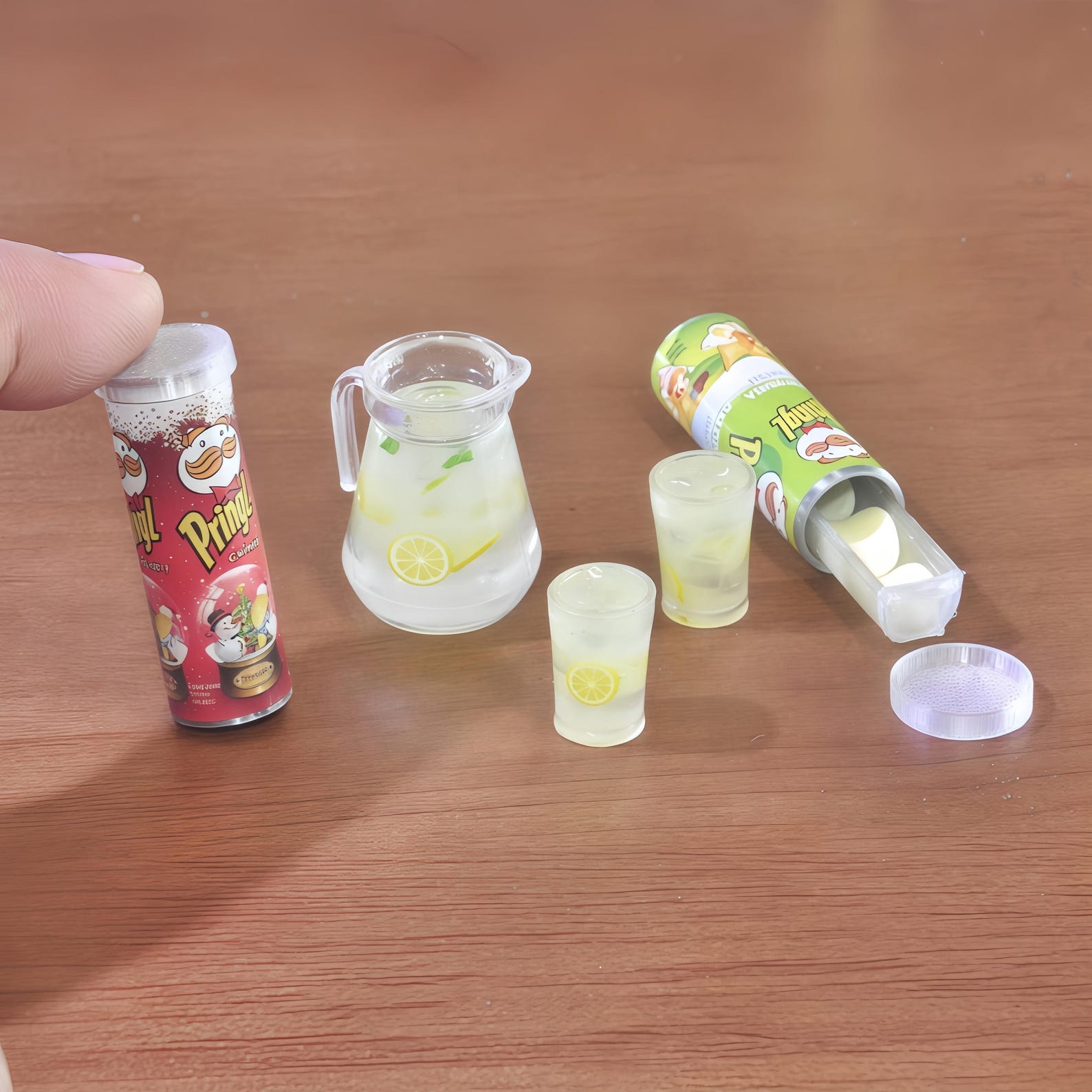 1:6 Scale Miniature Lemonade Pitcher Set - 5 Piece Dollhouse Decor With ...