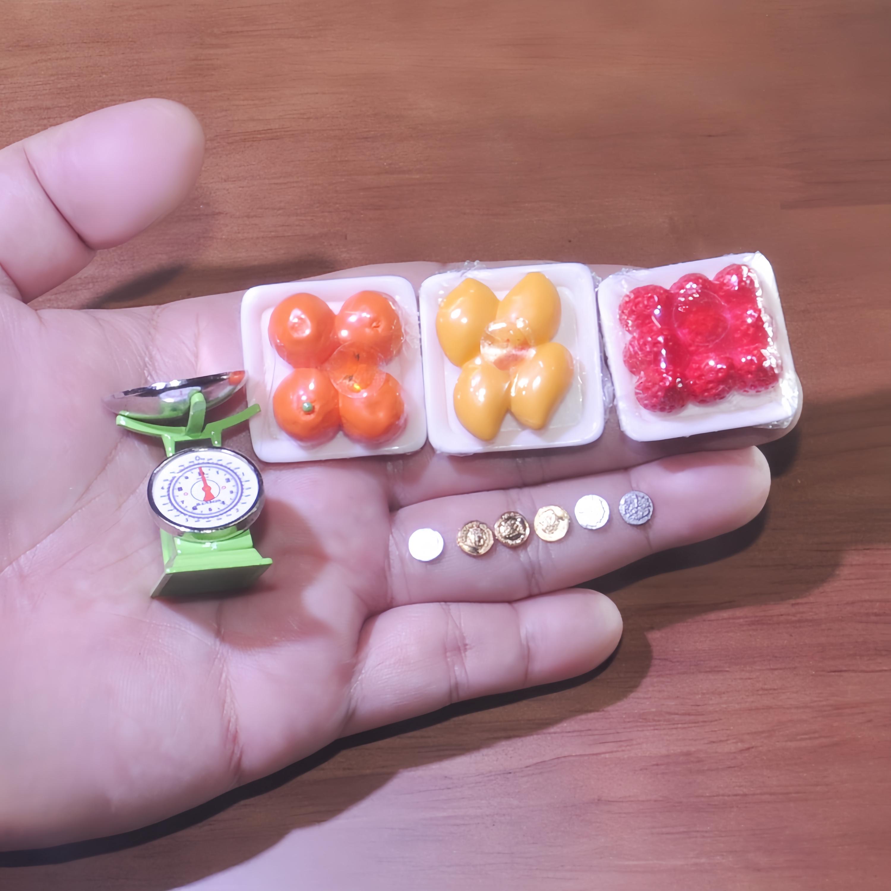 1:6 10-piece Mini Fruit Stand Set – Retro Dollhouse Accessories With 1 ...