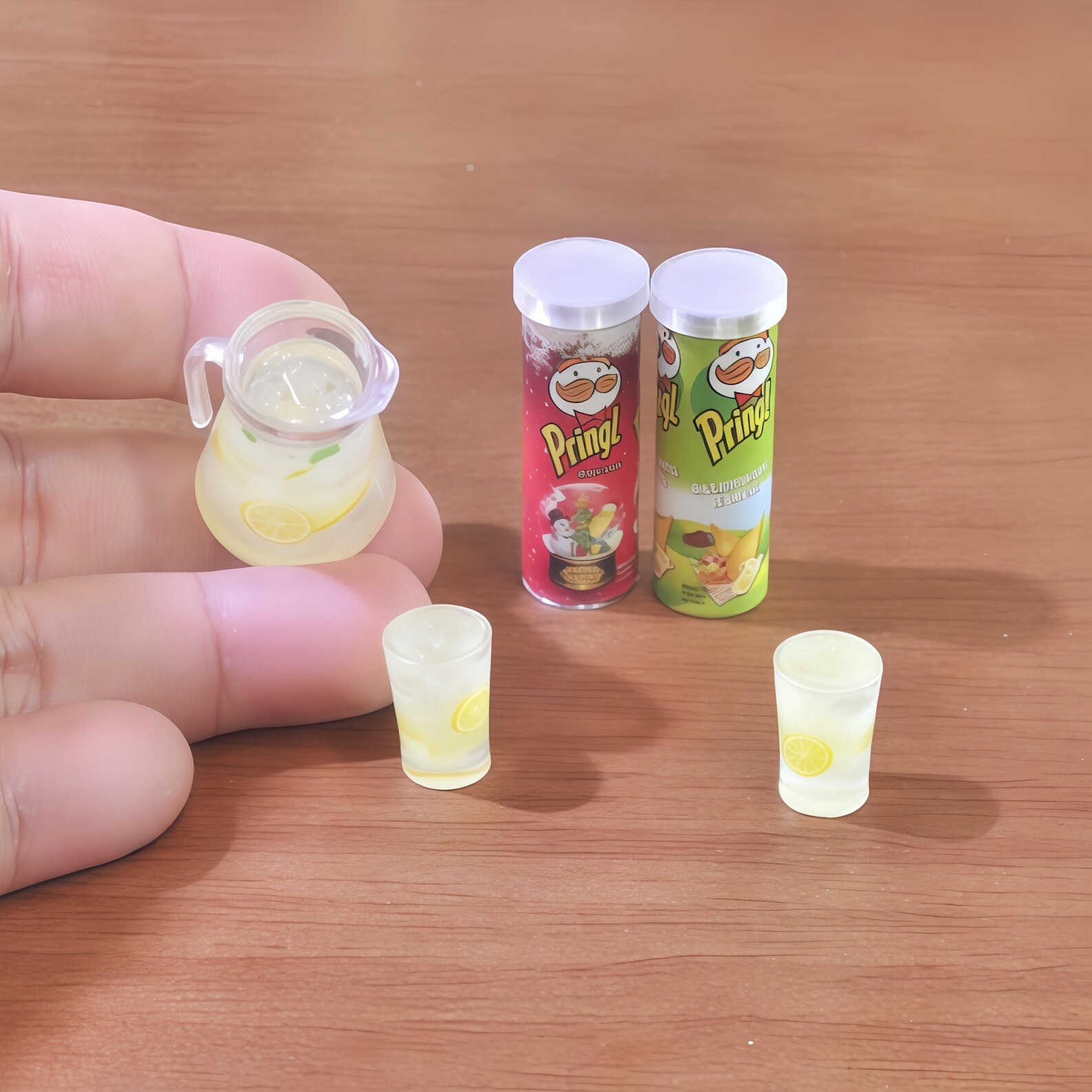 1:6 Scale Miniature Lemonade Pitcher Set - 5 Piece Dollhouse Decor With ...