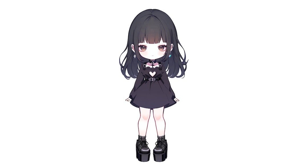 Live2d Model: Black Hair Girl Vtuber Model FULLY RIGGED Ready to Use ...