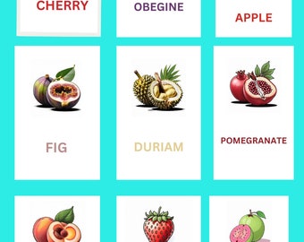 30 Fruits and Vegetables Cards | Montessori Flashcards | Pre-school ...