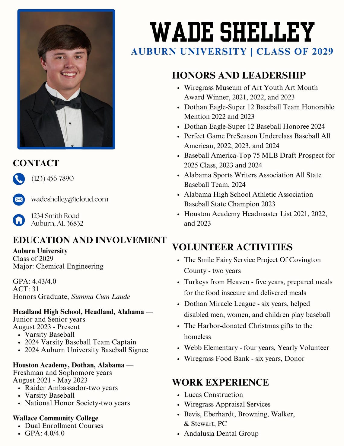 General Resume Template for Boys | Perfect for Athletes, Sports ...