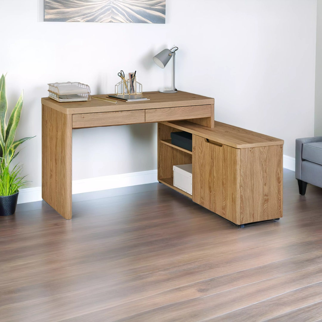 Trinity L-shaped Computer Desk With Storage Shelves & Soft Storage ...