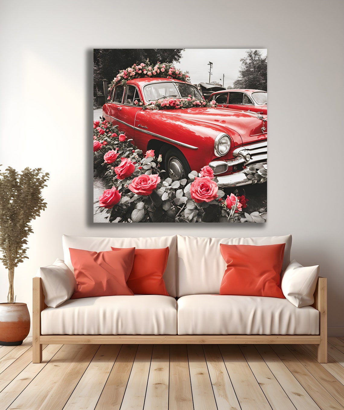 Flowers, CAR, Photo, Printable Photo, Digital Wall Art Flowers Photo ...
