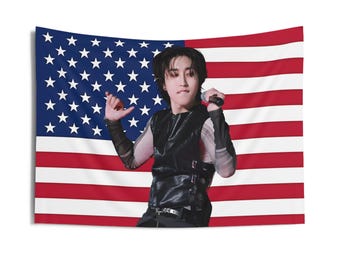 Stray Kids Bang Chan Flag Banner, SKZ Bang Chan Kpop American Flag ...