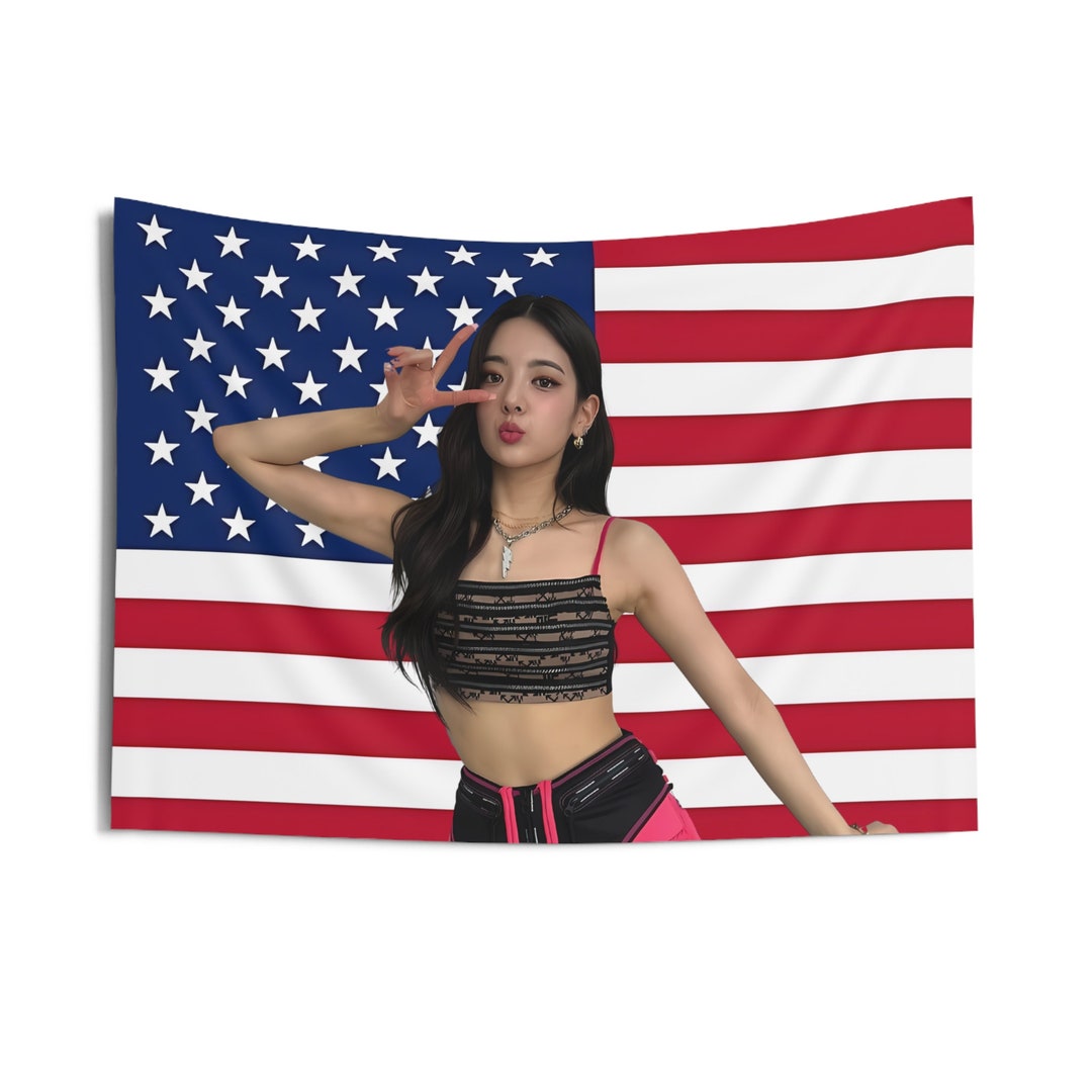 Itzy Lia America Flag Tapestry, Kpop Funny Room Merch, Gift for Midzy ...