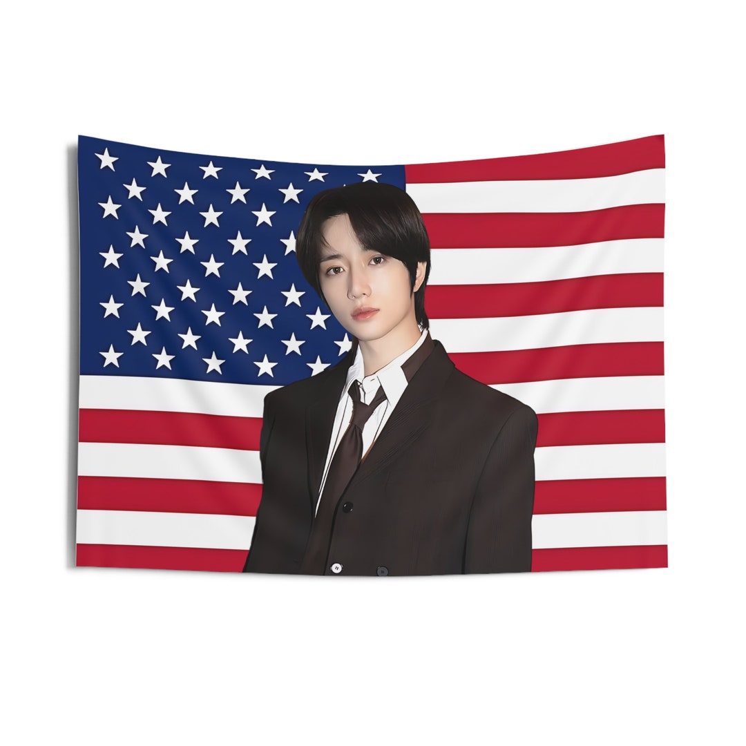 Txt Beomgyu USA Flag Tapestry, Kpop Funny Room Merch, Gift for MOA ...