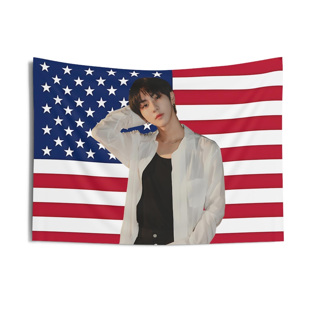 Enhypen Jungwon America Flag Tapestry, Kpop Room Merch, Gift for Enypen ...
