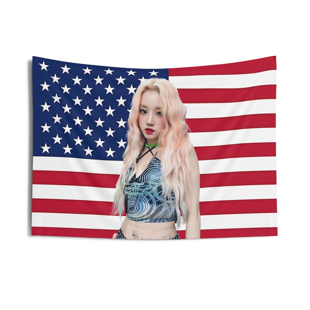 GIDLE Yuqi America Flag Banner, G I-DLE Yuqi I Want That MV Photo Kpop ...
