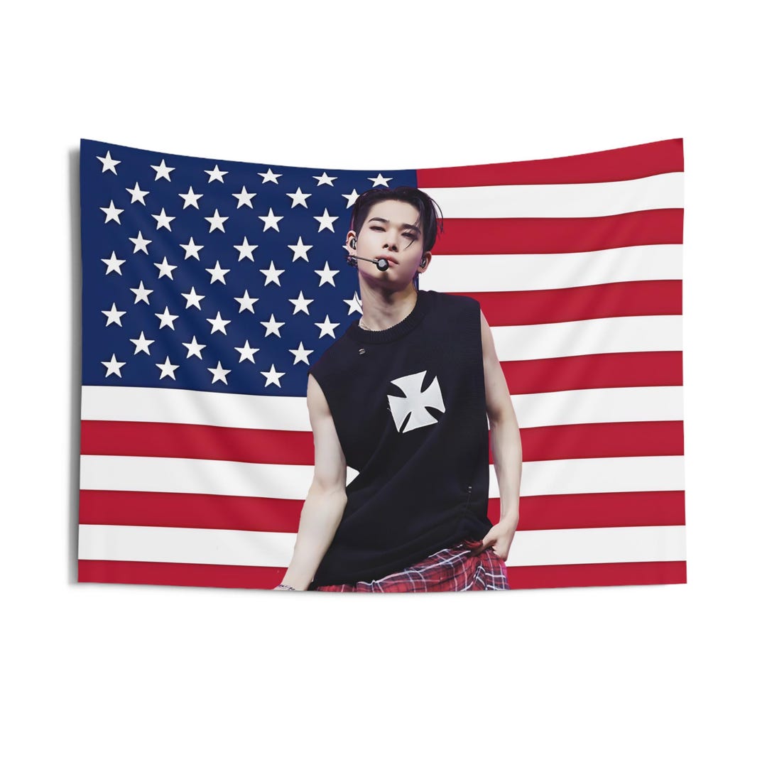 Enhypen Niki America Flag Tapestry, Kpop Room Merch, Gift for Enypen ...