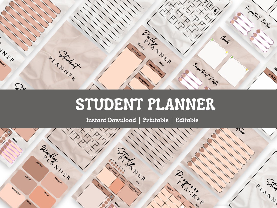 Student Planner Editable in Canva Printable A5 Size - Etsy