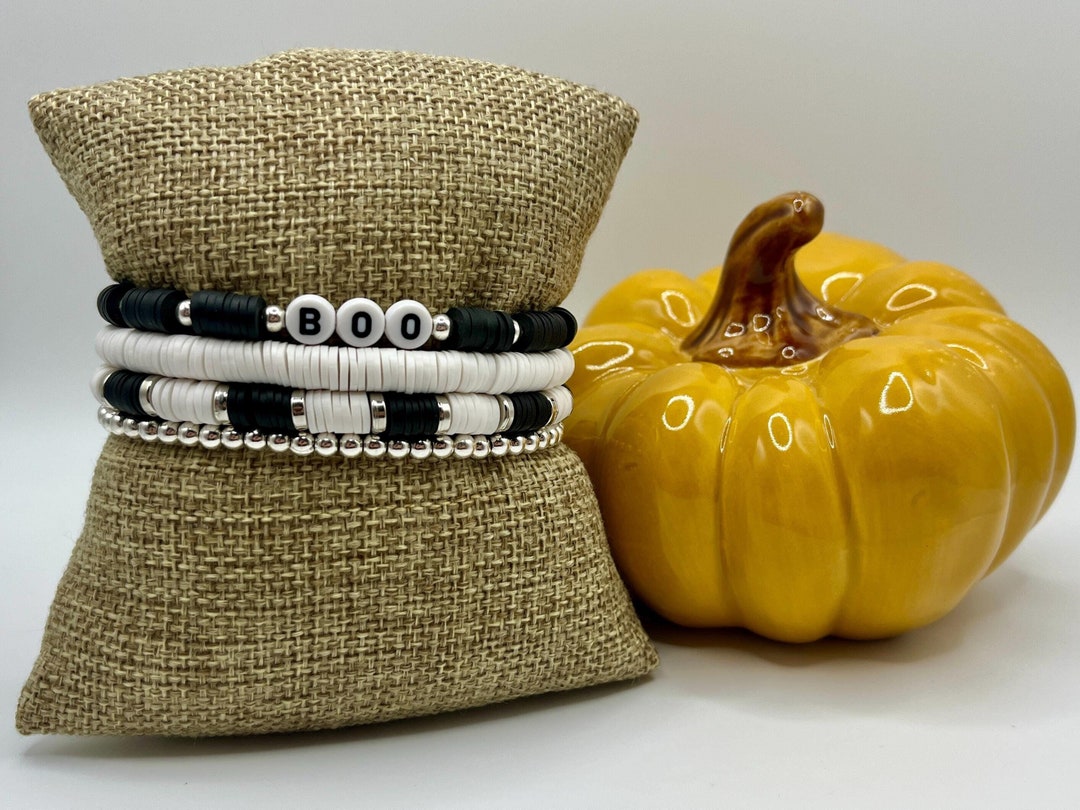 Halloween Bracelet | Fall Bracelet | Heishi Bead Bracelet | Stackable ...