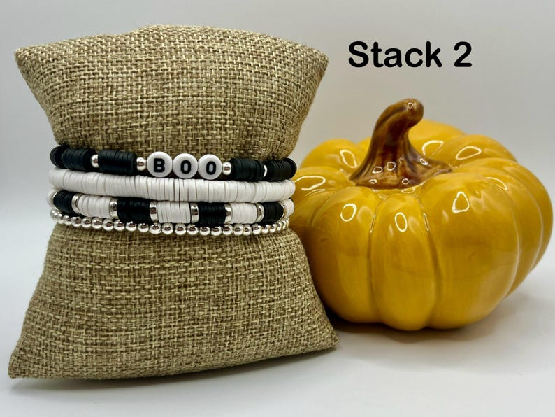 Halloween Bracelet | Fall Bracelet | Pumpkin Bracelet | Heishi Bead ...