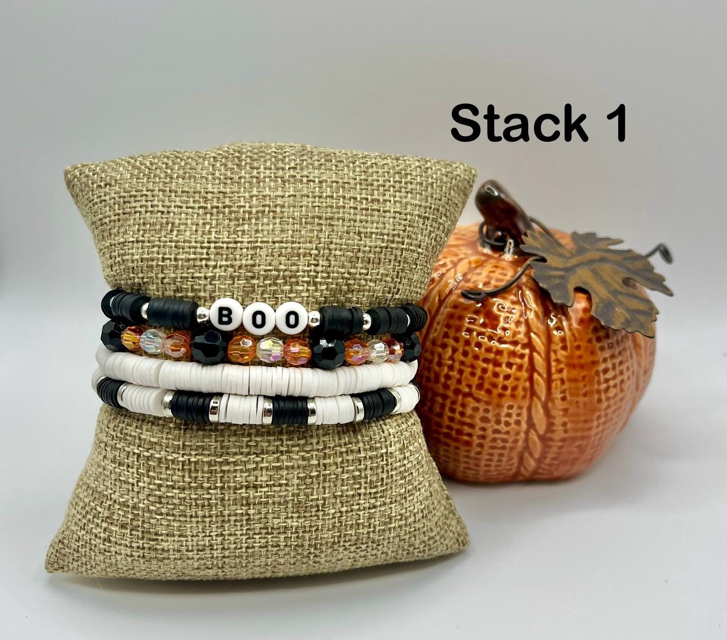 Halloween Bracelet | Fall Bracelet | Pumpkin Bracelet | Heishi Bead ...