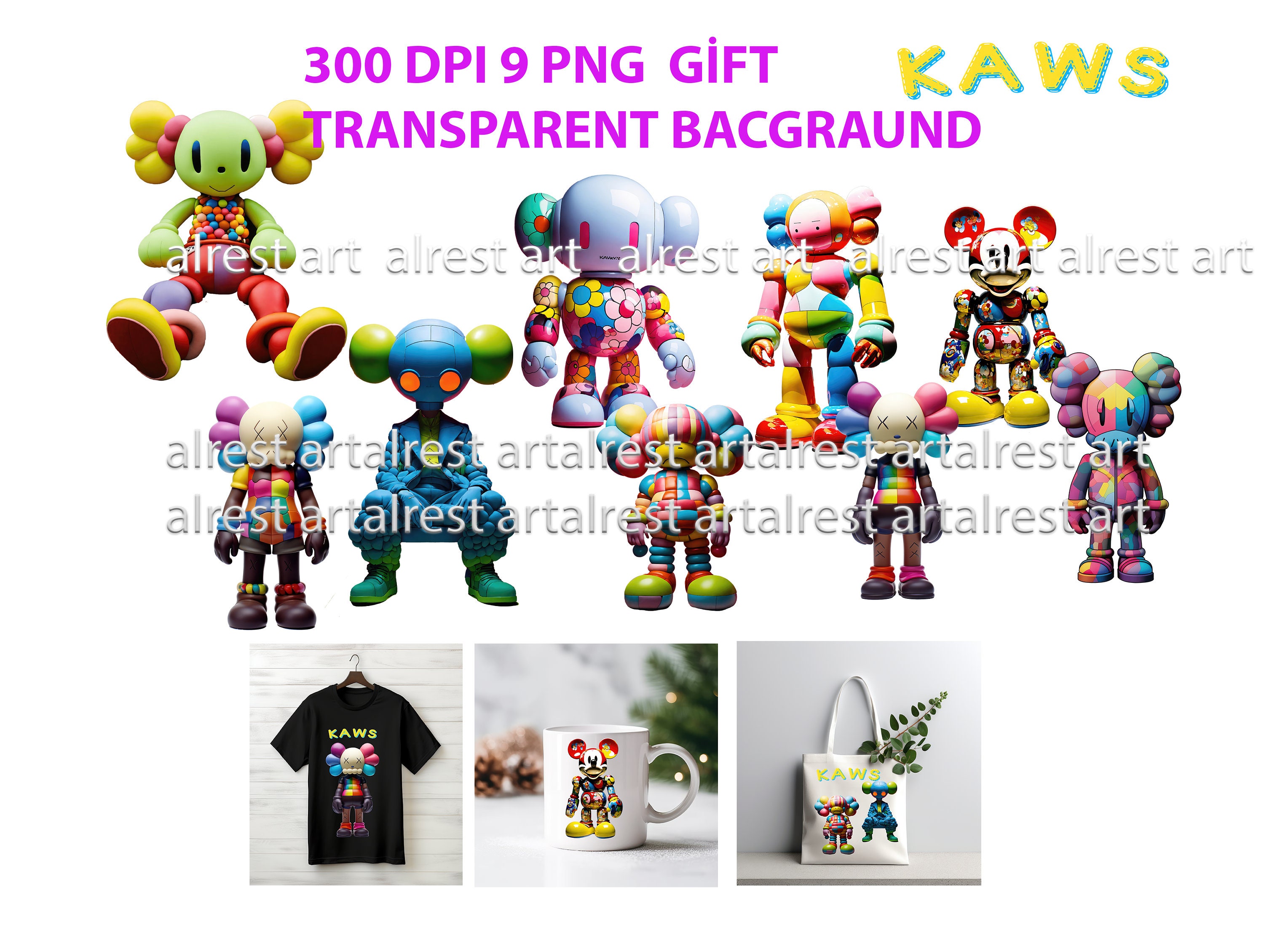 Kaws 20 Oz Tumbler Wrap, Kaws Stickers,sublimation Tumbler Design, Kaws ...