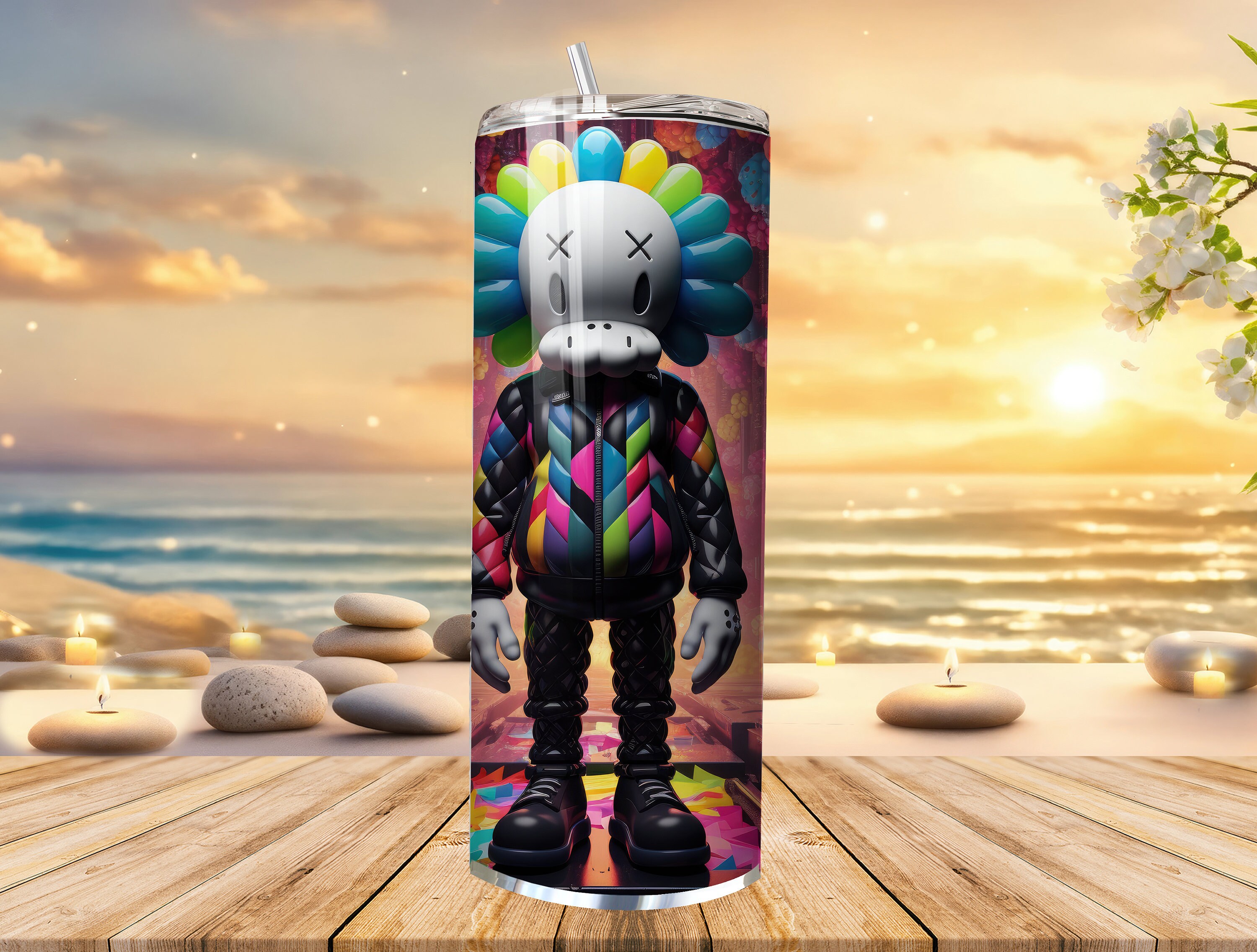 Kaws 20 Oz Tumbler Wrap, Kaws Stickers,sublimation Tumbler Design, Kaws ...