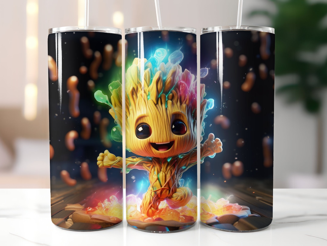Baby Groot Tumbler Wrap: 20oz Skinny Tumbler Sublimation Design (PNG ...