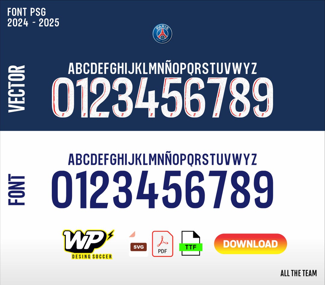 PSG Font - UEFA Champions League 2024-2025 - Etsy