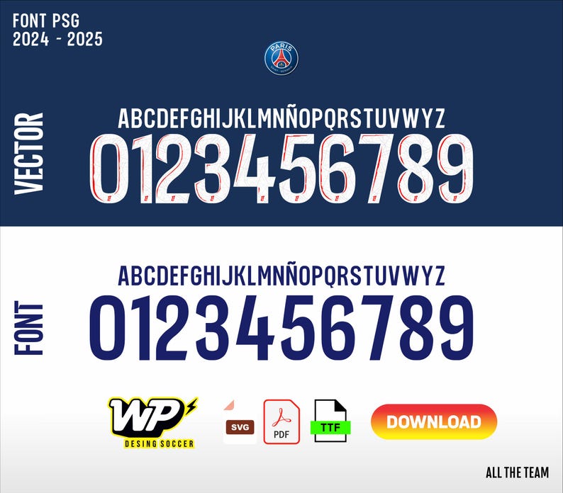 PSG Font - UEFA Champions League 2024-2025 - Etsy