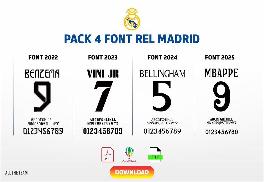 Font Real Madrid Pack 2021 - 2025 - Etsy
