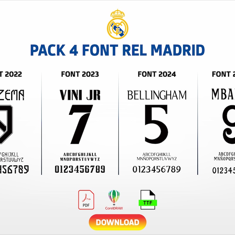 Real Madrid 2024 Font - Etsy