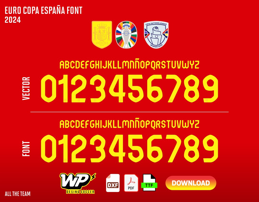 Spain Font Jersey Vector 2024 Euro Pdf, DXF, Ttf - Etsy