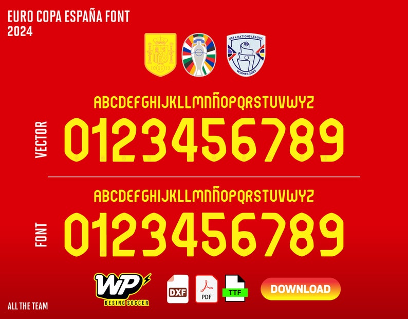 Spain Font Jersey Vector 2024 Euro Pdf, DXF, Ttf - Etsy