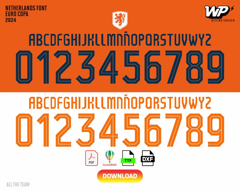 Font Netherlands EUROCOPA 2024 Dxf, Pdf, Ttf and Crd - Etsy